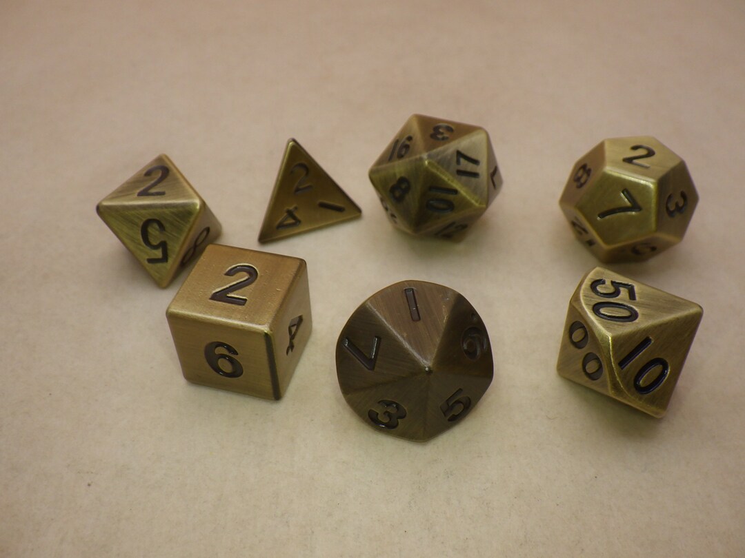 Metal Antique Gold 16mm Polyhedral Dice Set (or Individually) - Etsy