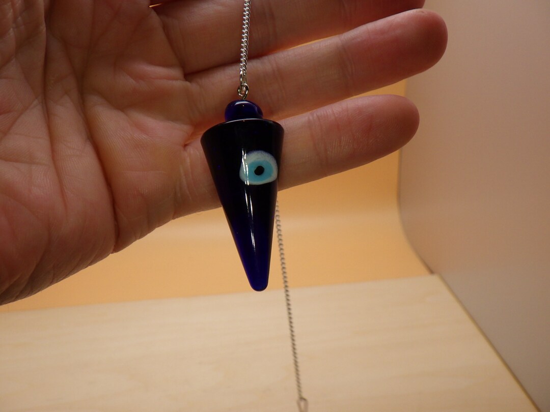 Glass Evil Eye Pendulum With Chain - Etsy