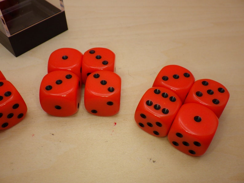 16mm 12D6 Dice Block - Orange With Black -tool Tabletop Roleplay Games ...