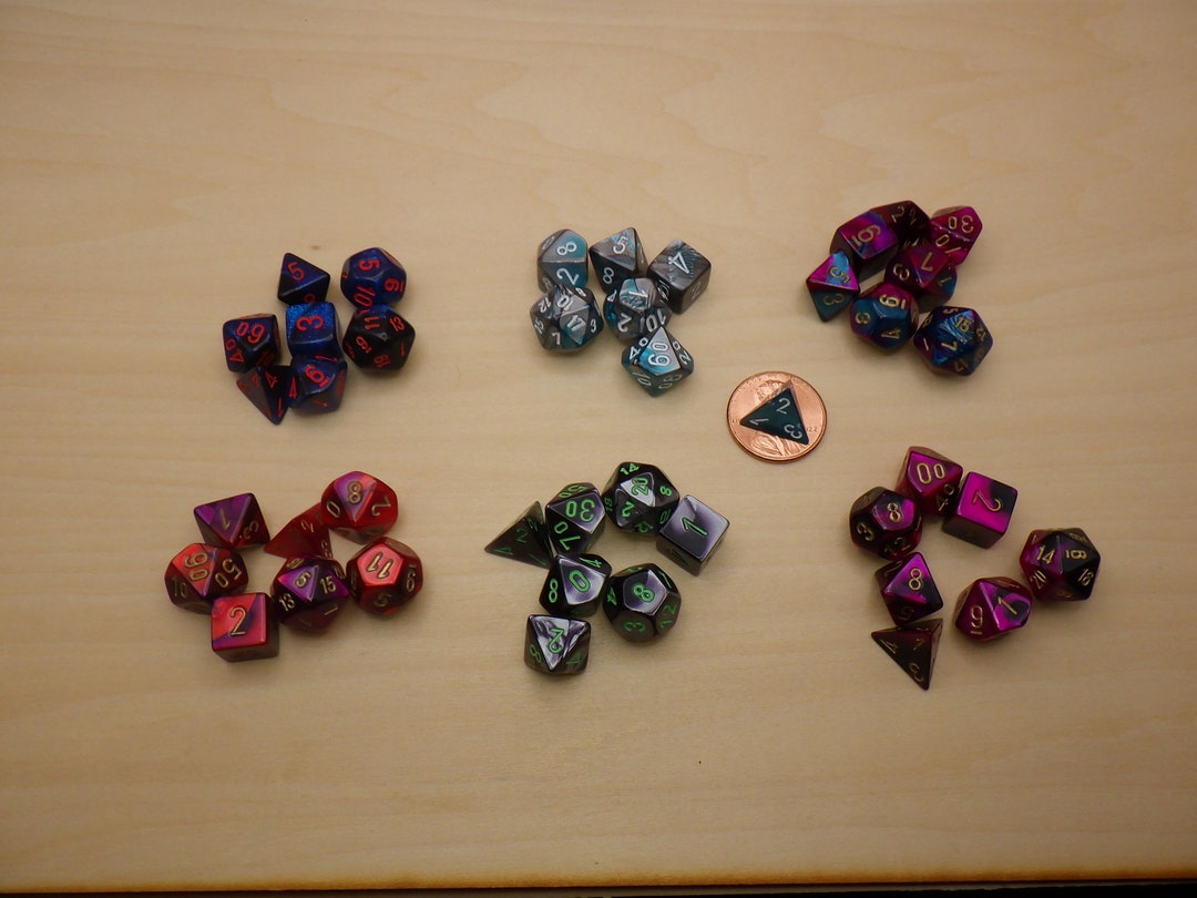 10mm Mini Polyhedral Dice Set - 7 Piece Tiny RPG Dice for D&D and ...