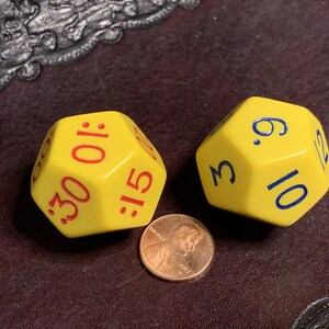 Large Time Dice Hours Minutes Learn Teach Manipulate - RPG Tool ...