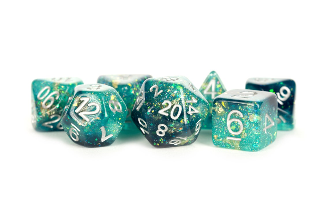 Eternal Teal-black 16mm Resin Poly Dice Set RPG Tool - Etsy