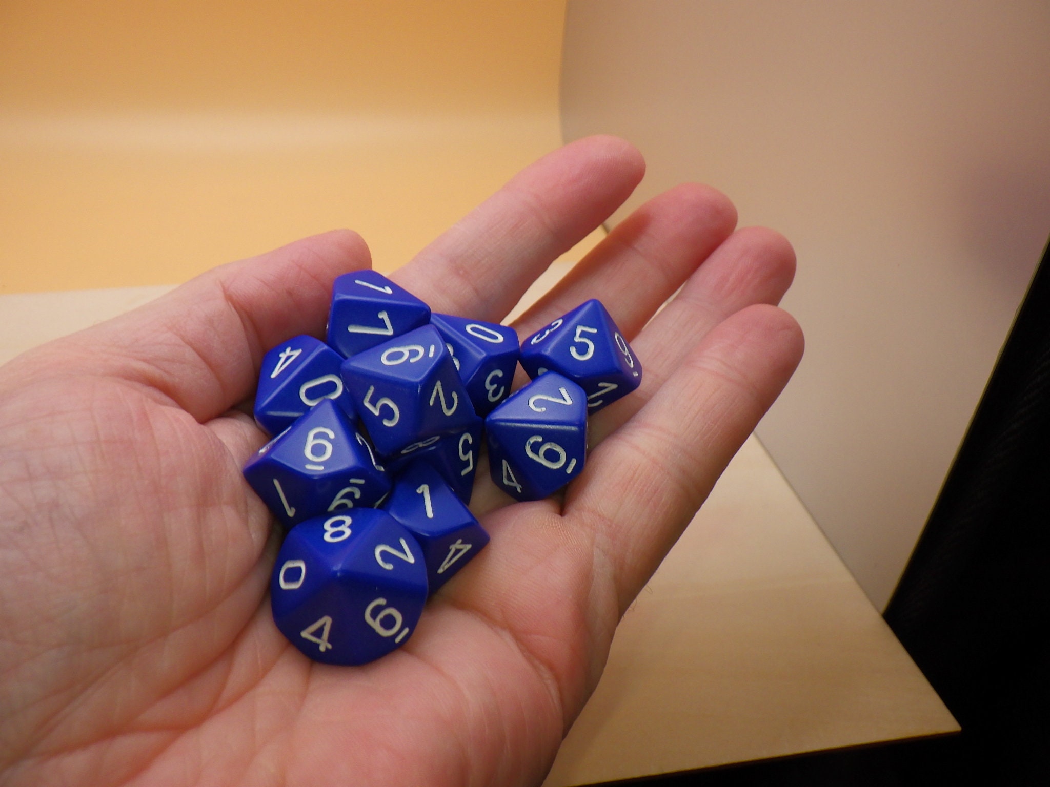 10pc D10 Dice Set 16mm / Ten Sided Polyhedral Gaming Counters / RPG ...