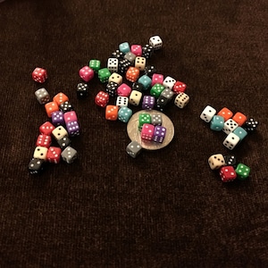 Twenty Random 5MM Assorted OPAQUE Color D6 Gaming Dice Rounded Corner ...