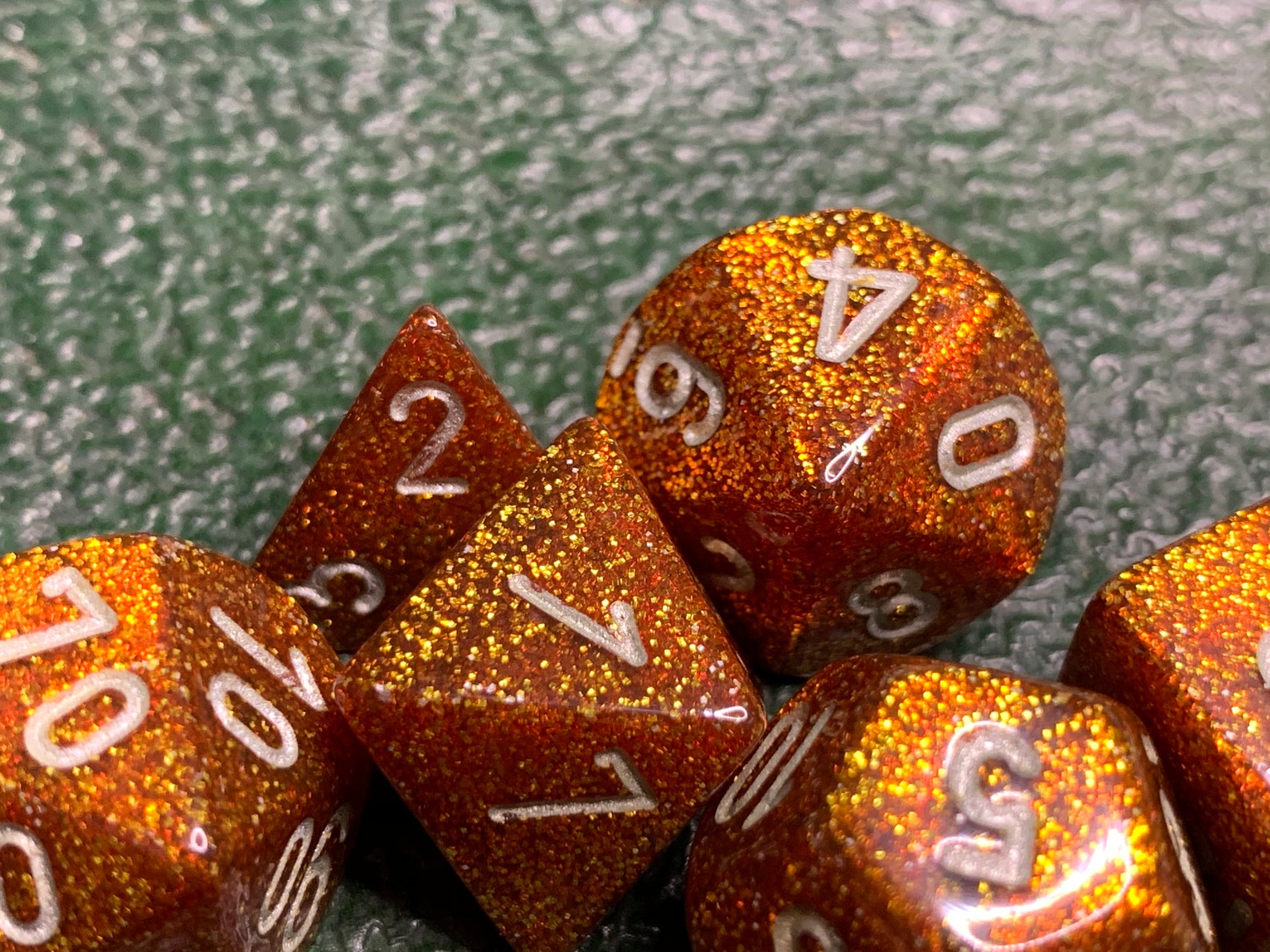 Glitter Gold With Silver 16mm 7 Die Polyhedral Dice Set - Etsy