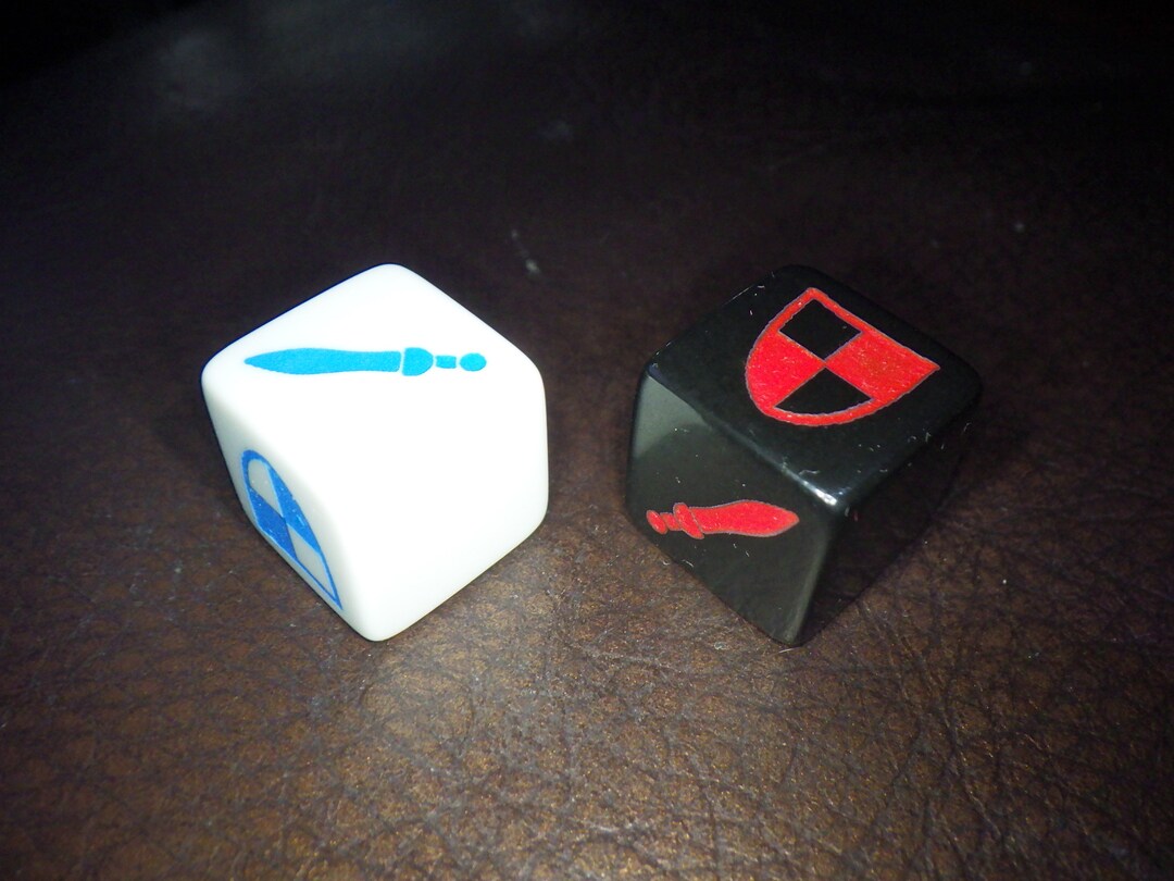 Shield and Sword Custom D6 Die 16mm Gaming Tabletop RPG Dice Roleplay ...