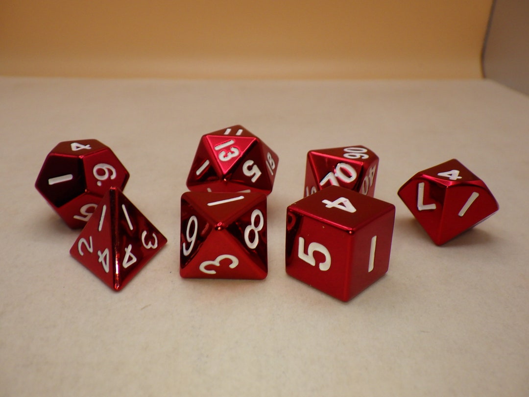 Metal Red 16mm Polyhedral Dice Set (or Individually) - RPG Tool ...