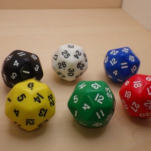 33mm D30 (thirty Sided) Die White With Black - RPG Tool Tabletop ...