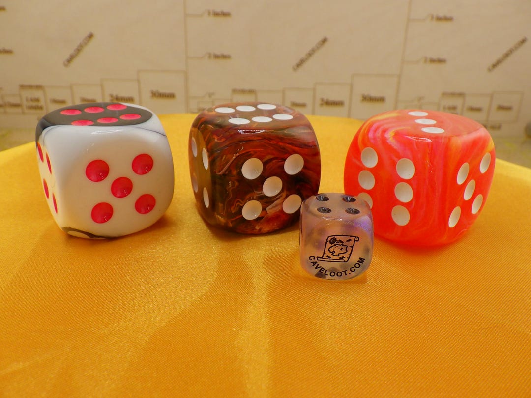 30mm Jumbo D6 Dice - Large Festive Collection - Oversized Dice for RPG ...