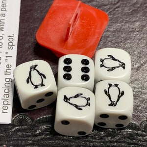 Penguin Dice Game - Instructions With 5 Dice - RPG Tool Tabletop ...
