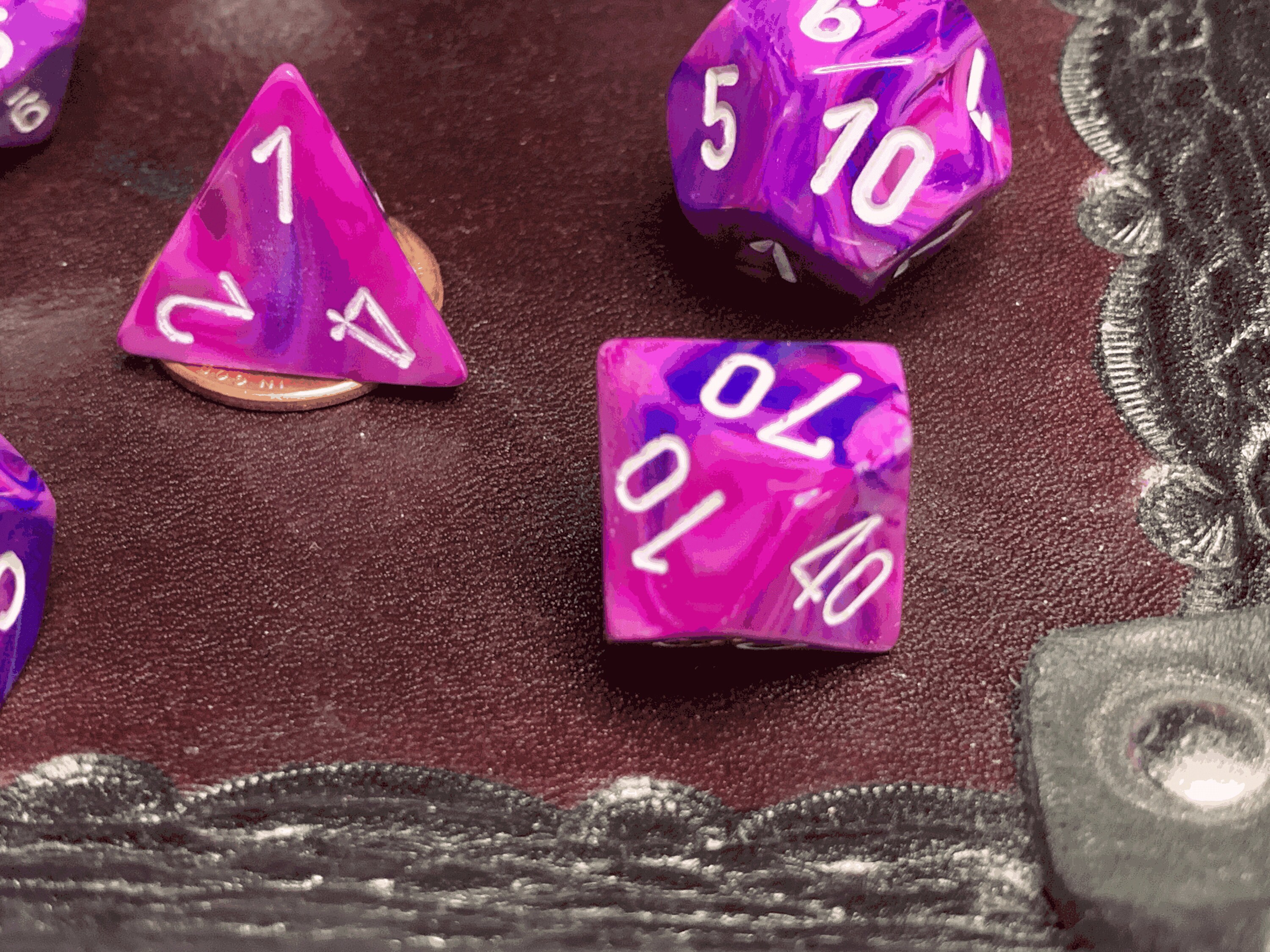 16mm 7 Die Polyhedral Dice Set Festive Violet with White RPG | Etsy