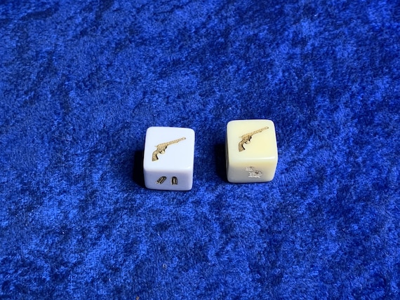 Six Shooter Gun With Bullet Holes D6 16mm Custom Engraved Die - Etsy