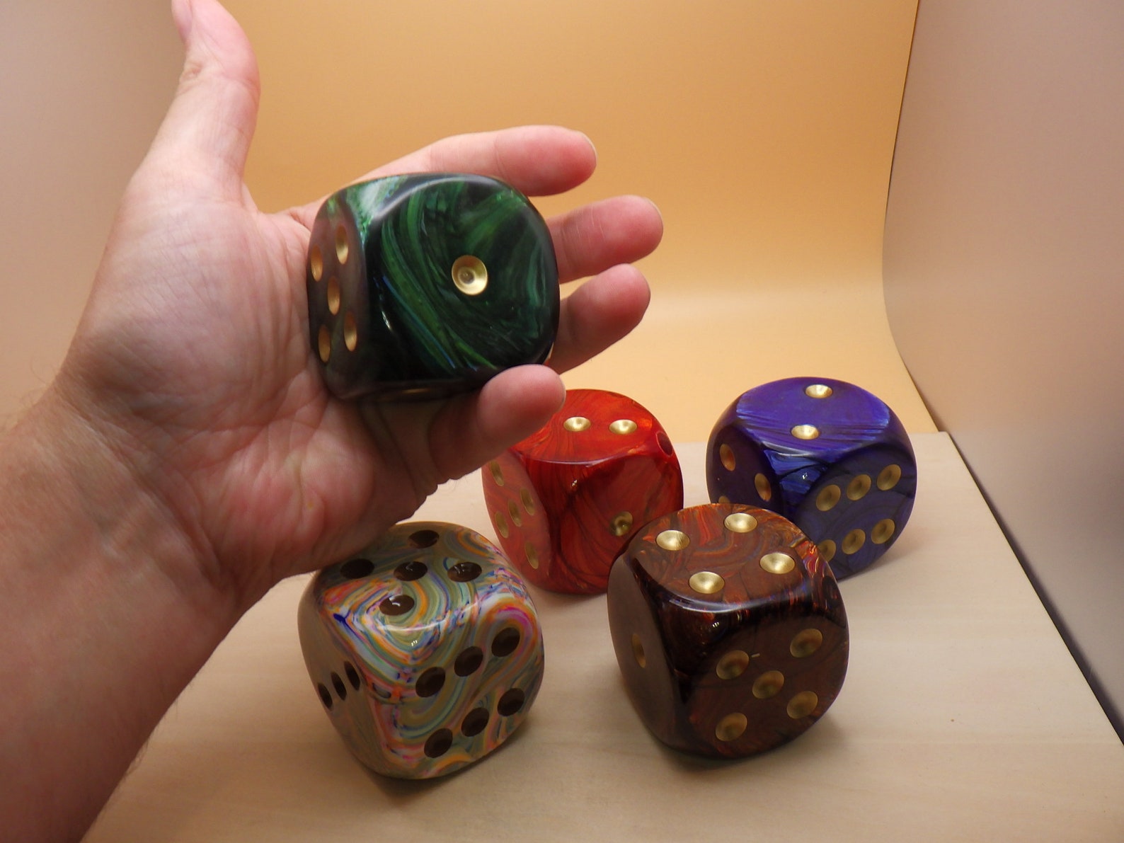 50mm Mega D6 Jumbo Dice - Extra Large 4.4oz Heavyweight Resin Die for ...