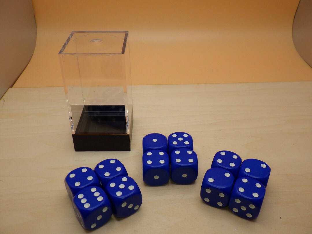 16mm 12D6 Dice Block - Blue With White - Tool Tabletop Roleplay Games ...
