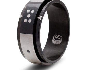 6-sided d6 Dice Random Number Spinner Ring Black | Etsy