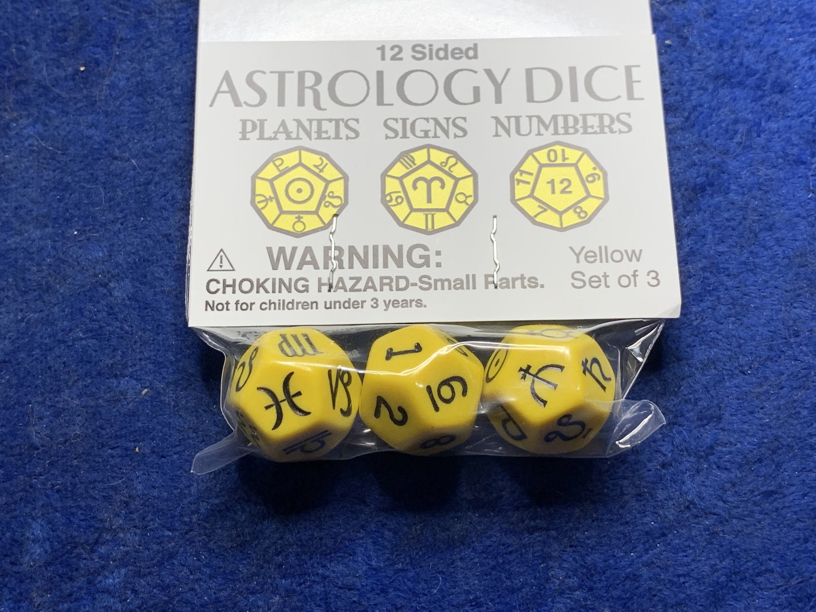 3D12 x3 Twelve Sided Astrology Dice Set Planets Signs | Etsy