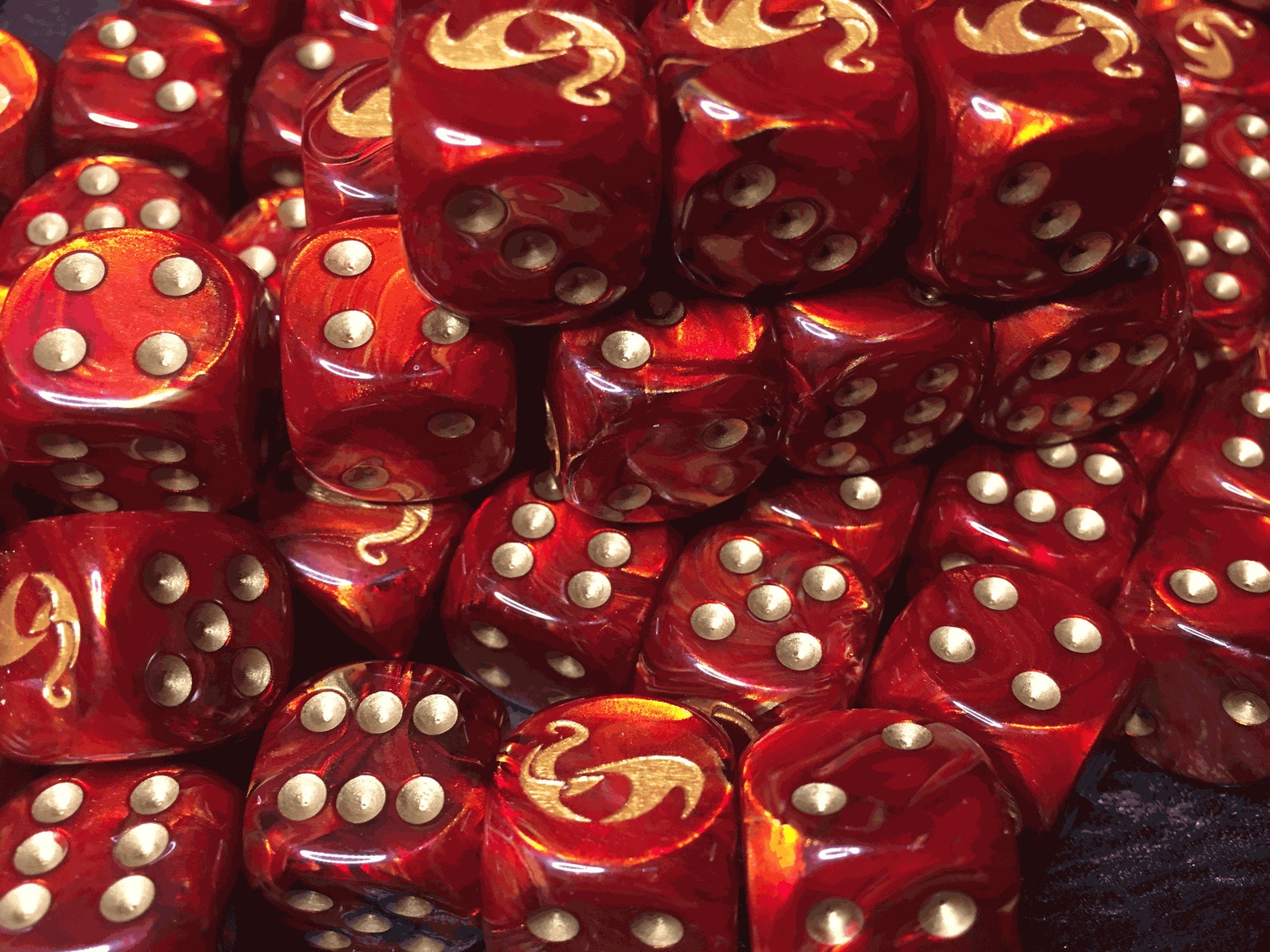 UDIC D6 Logo Customized Dice - Standard Red and Gold Theme V2 - RPG ...
