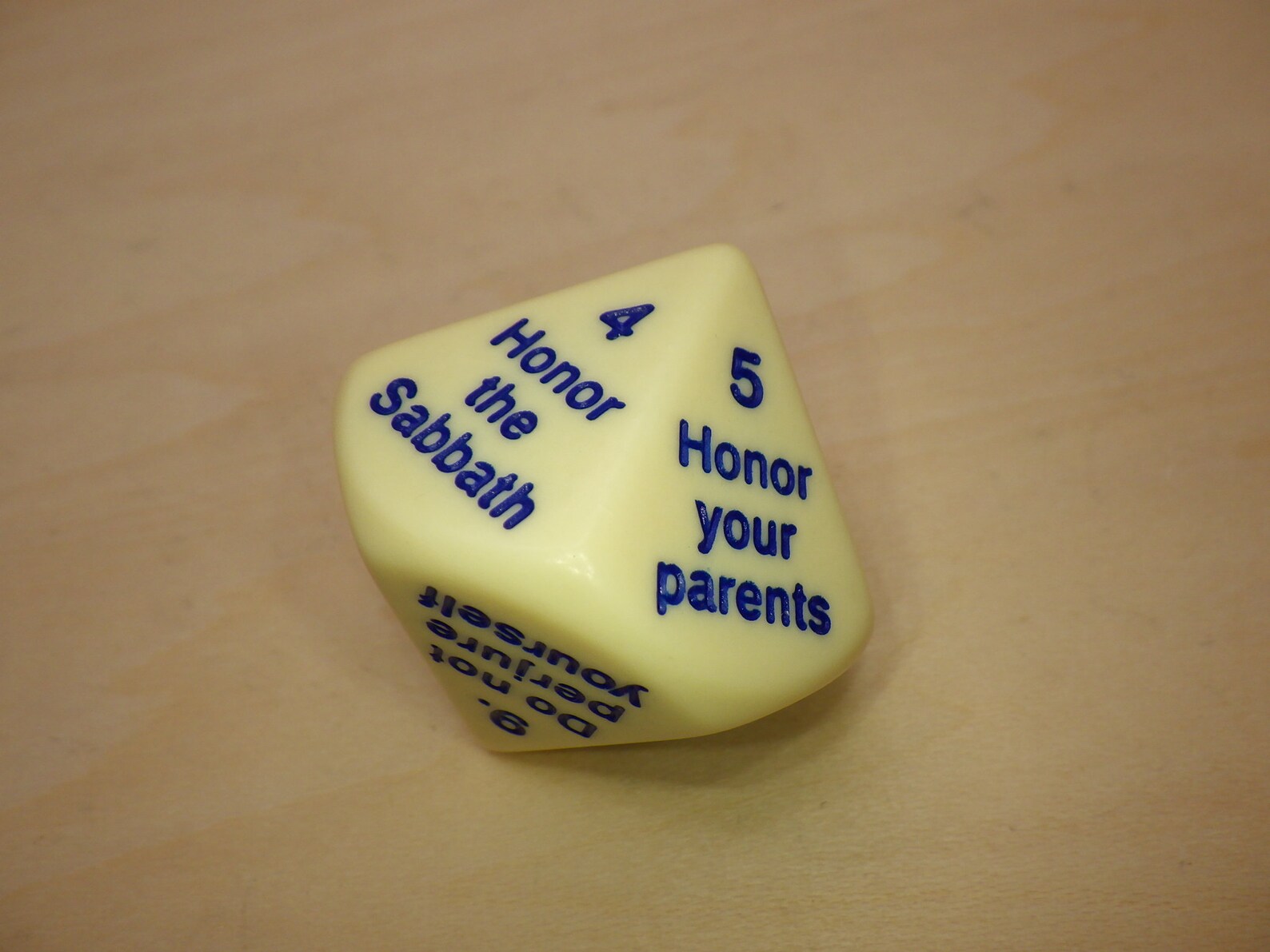 Ten 10 Commandments D10 Die 29mm Ivory With Blue Random Roll Decision ...