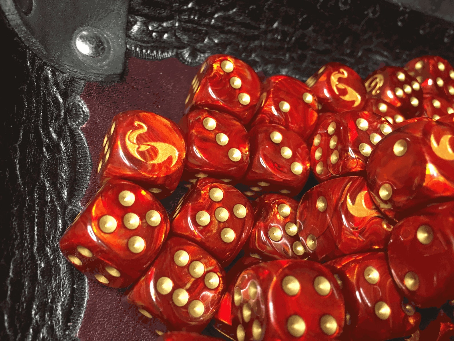 UDIC D6 Logo Customized Dice - Standard Red and Gold Theme V2 - RPG ...