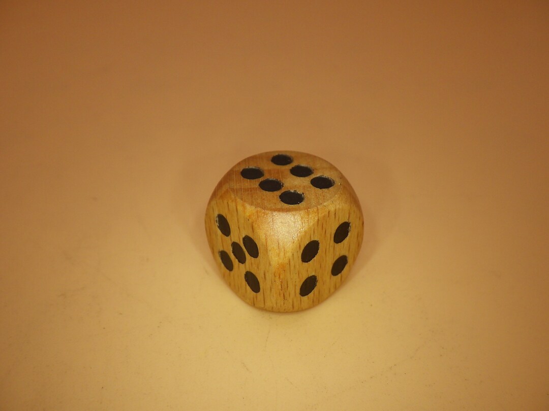 16mm Wood D6 Die Rounded Corners Natural With Black - RPG Tool Tabletop ...