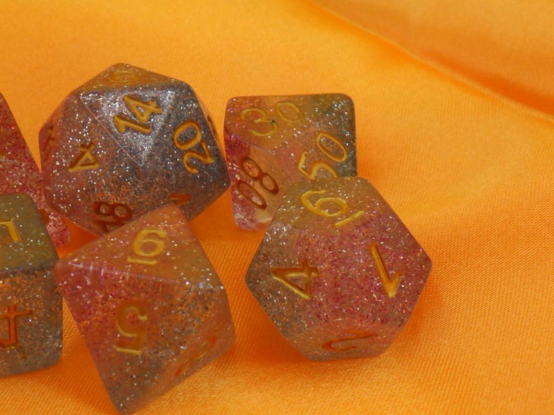 Unity 7 Die 16mm Resin Polyhedral Dice Set - RPG Tool Tabletop Roleplay ...