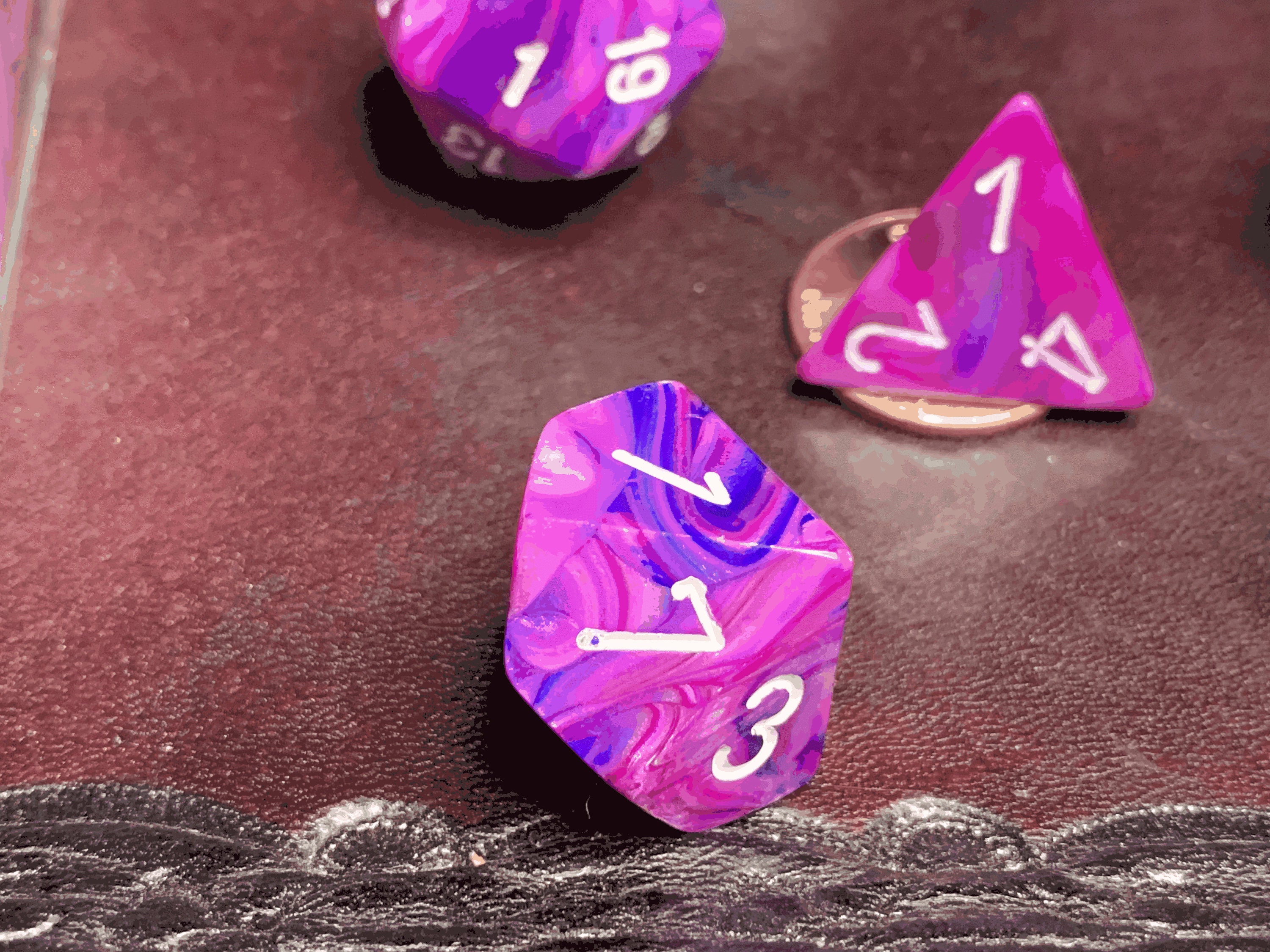 16mm 7 Die Polyhedral Dice Set Festive Violet with White RPG | Etsy