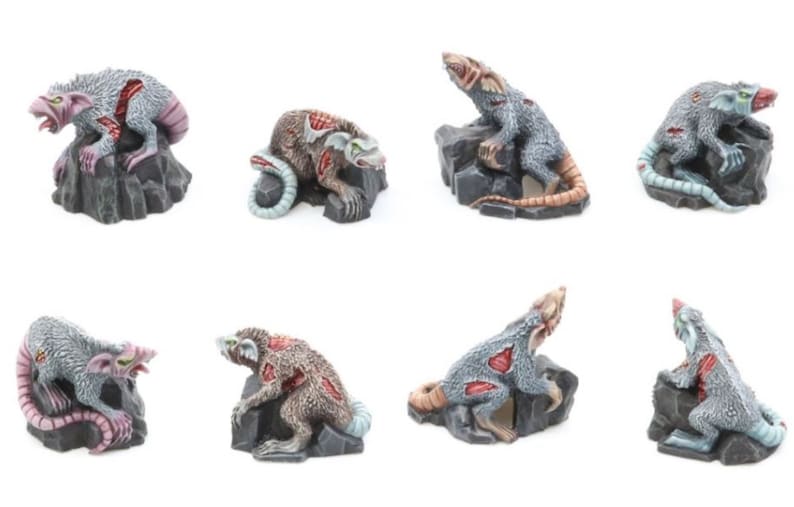 Zombie Rats Pack (10) Miniatures Figures RPG Tabletop Roleplay Games ...