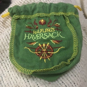 Halfling's Haversack Dice Bag Green and Gold Cloth Drawstring Pouch ...