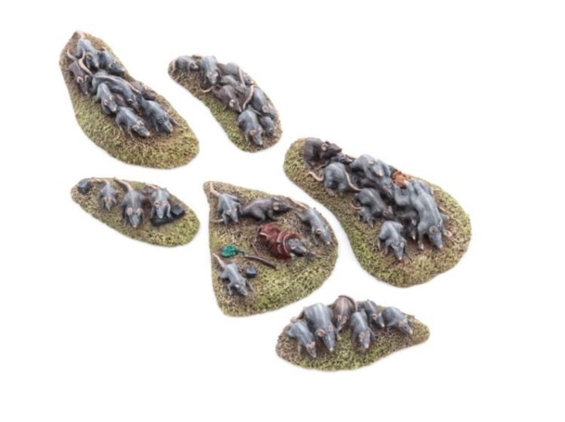 Rat Swarms - Set 1 (6) Miniatures Figures RPG Tabletop Roleplay Games ...