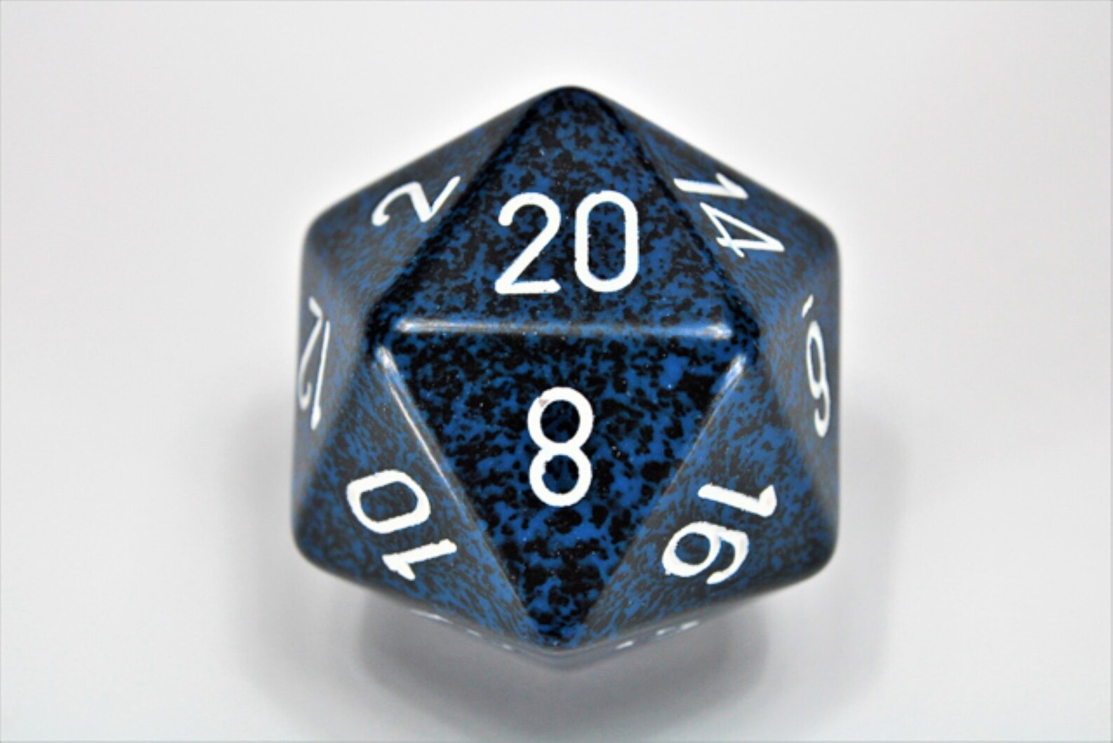 Stealth Jumbo 34mm Speckled D20 Die Blue & Black With White - Etsy