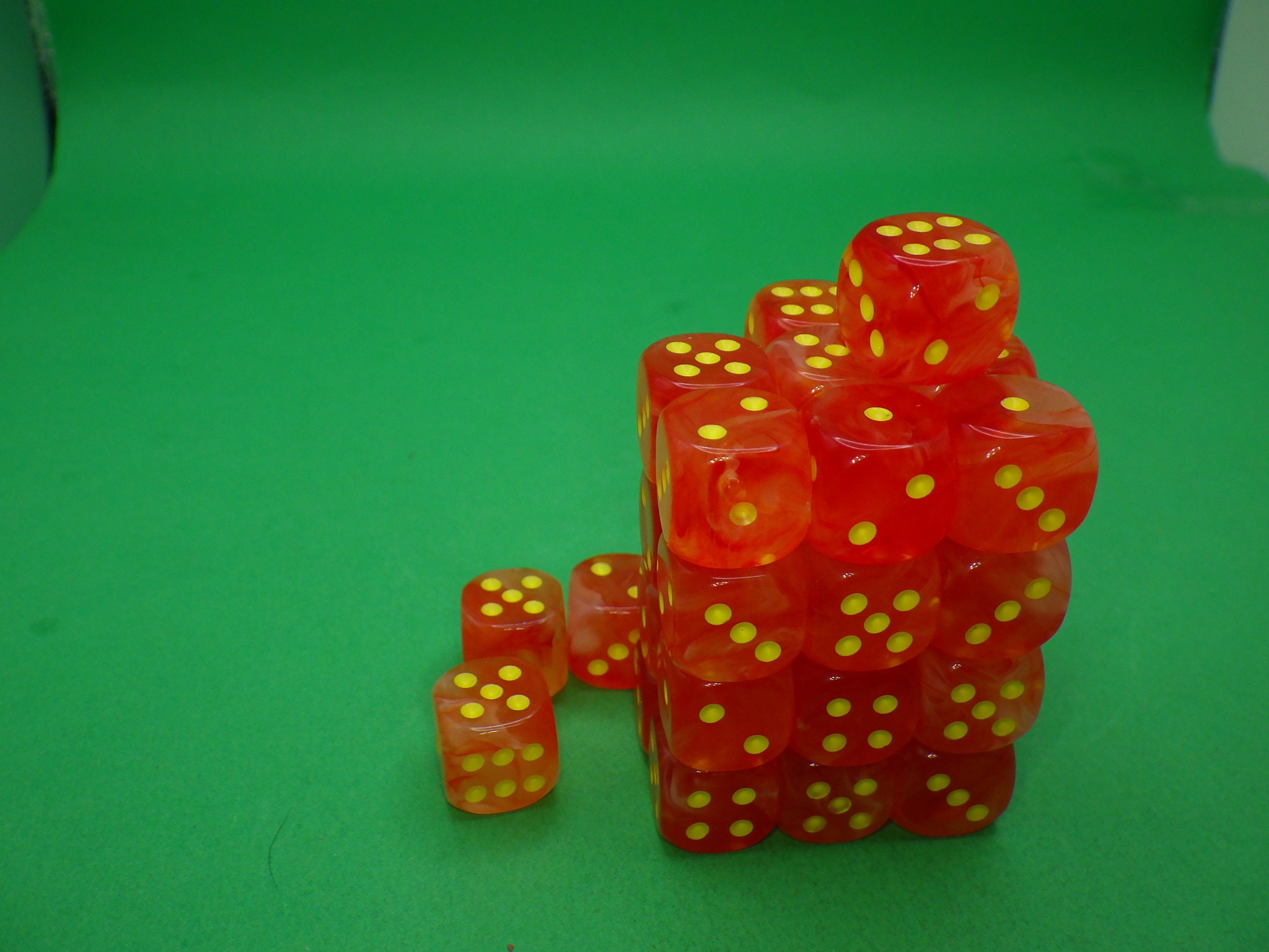 12mm Set of 36 D6 Dice 36d6 Ghostly Glow Orange With Yellow - Etsy