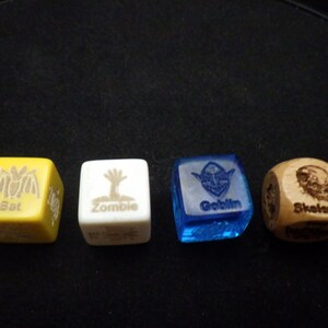 Custom RPG Fantasy Monster Die V1 16mm Centipede Bat Skeleton Zombie ...