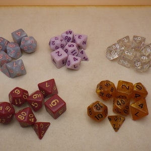 16mm Set of 7 Polyhedral Dice, Style of Your Choice, RPG Tool Supply ...
