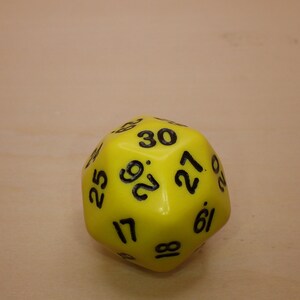 33mm D30 (thirty Sided) Die White With Black - RPG Tool Tabletop ...