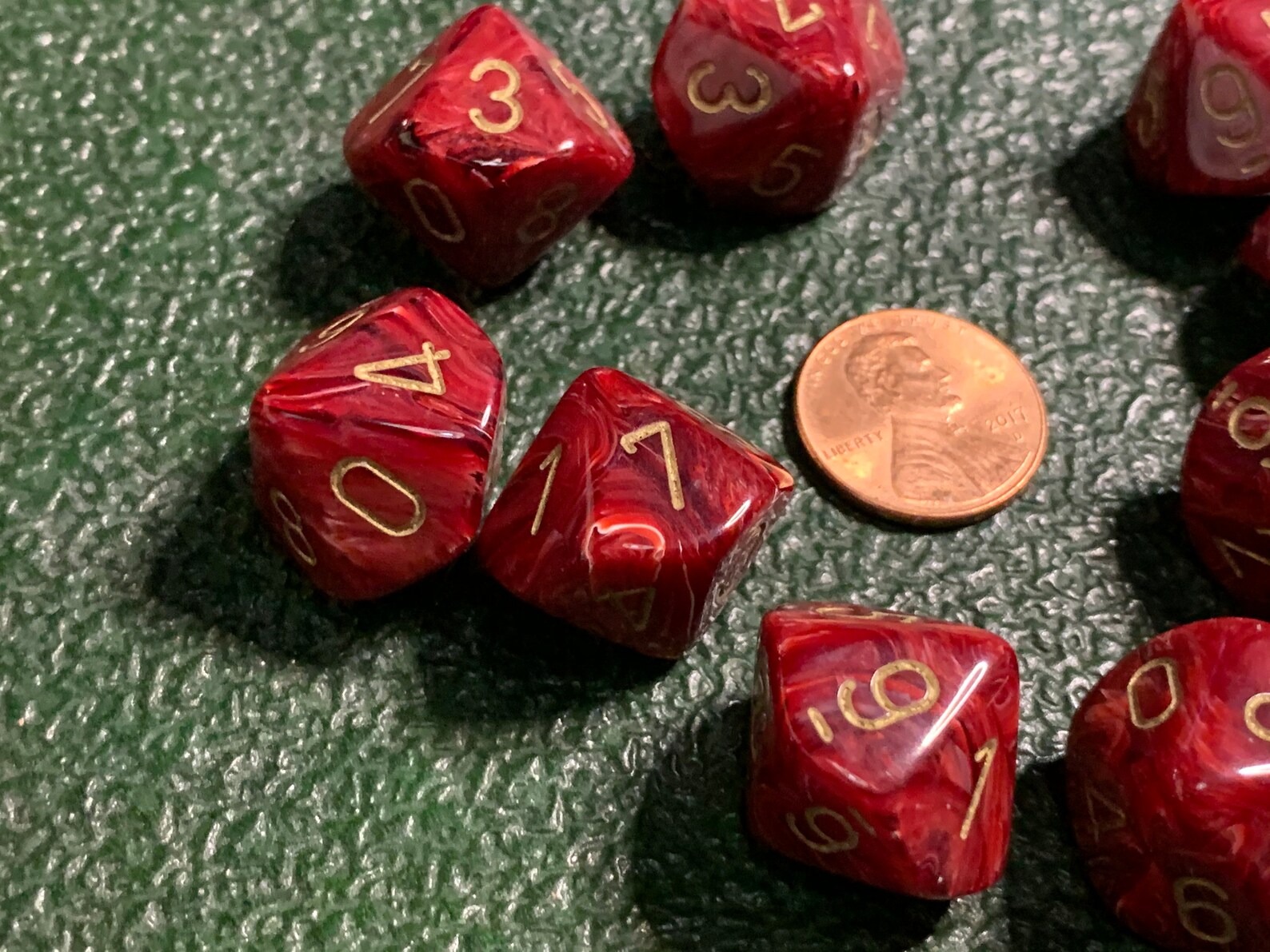 Dice 10d10 Vortex Burgundy With Gold Tabletop Roleplay Gaming RPG - Etsy