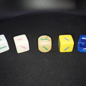 Six Sided Die (1d6) Custom RPG Fantasy Class Die V1 16mm Bard Fighter ...