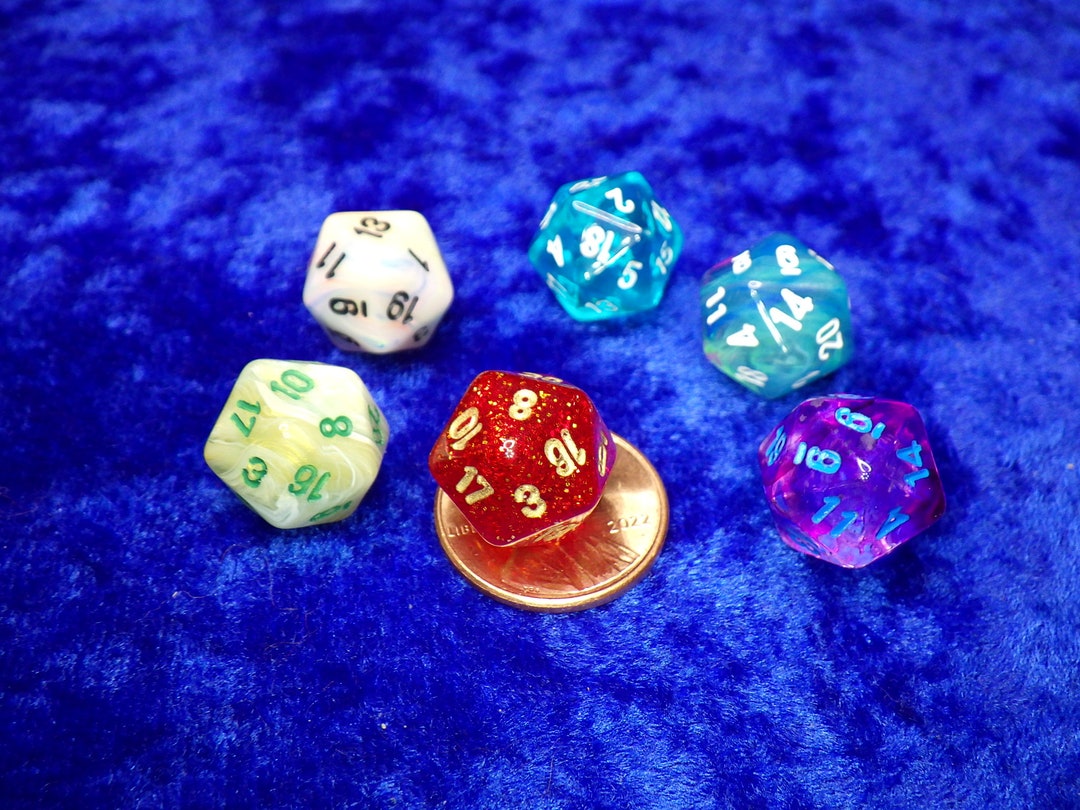 10mm Mini D20 Dice - Individual Tiny Polyhedral Die for RPG & Tabletop ...