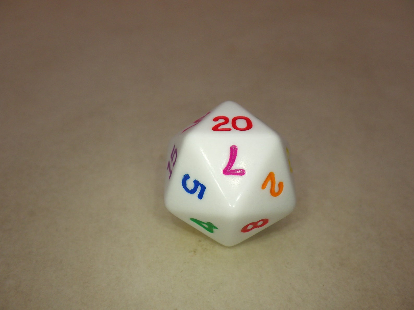 D20 (twenty Sided) Polyhedral Die White With Rainbow Colors - RPG Tool ...