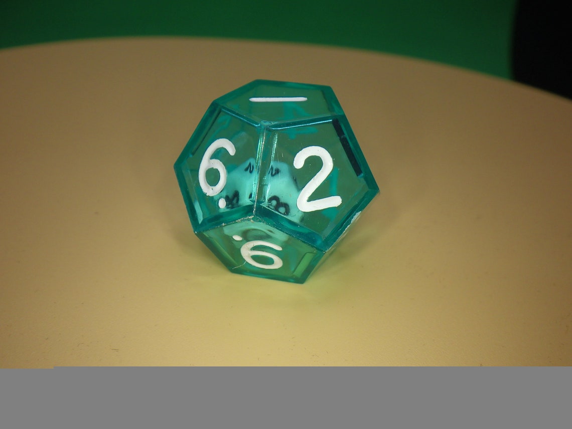 Double D12 Small Twelve Sided Die in Larger Transparent | Etsy