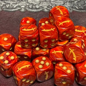 D6 Customized Six Sided Die - Curved Sword Sabre Saber Scimitar RPG ...