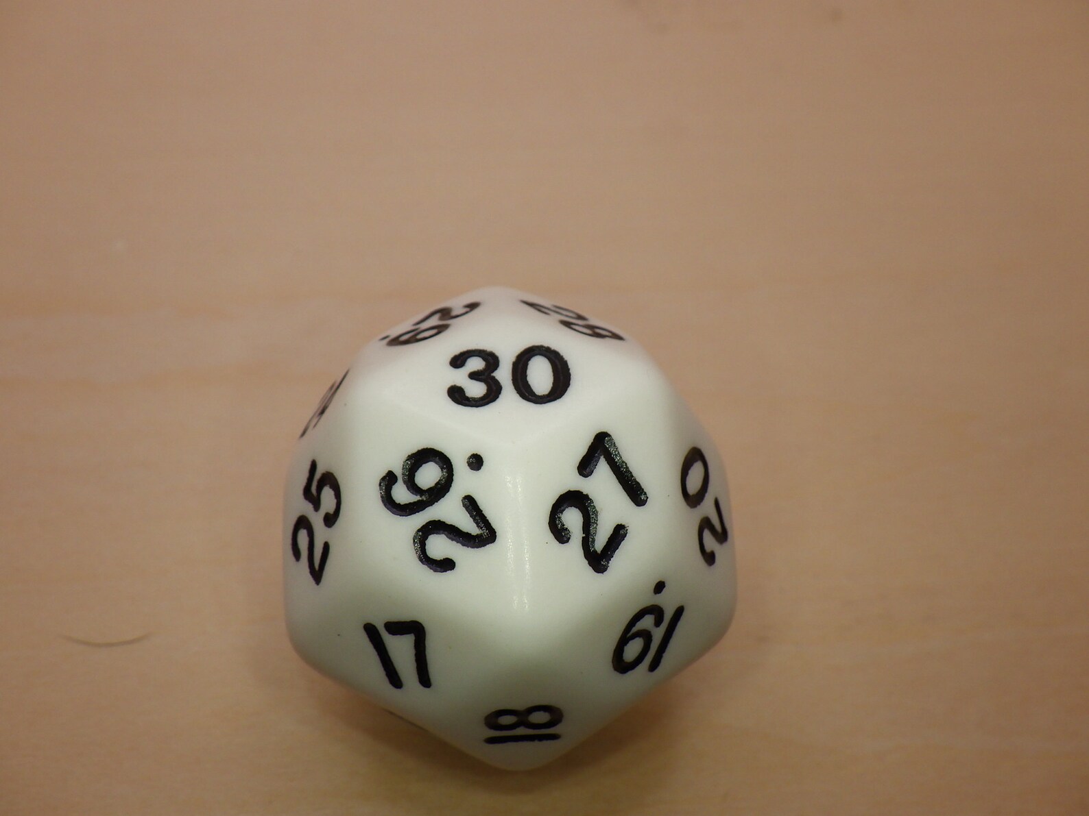 33mm D30 (thirty Sided) Die White With Black - RPG Tool Tabletop ...