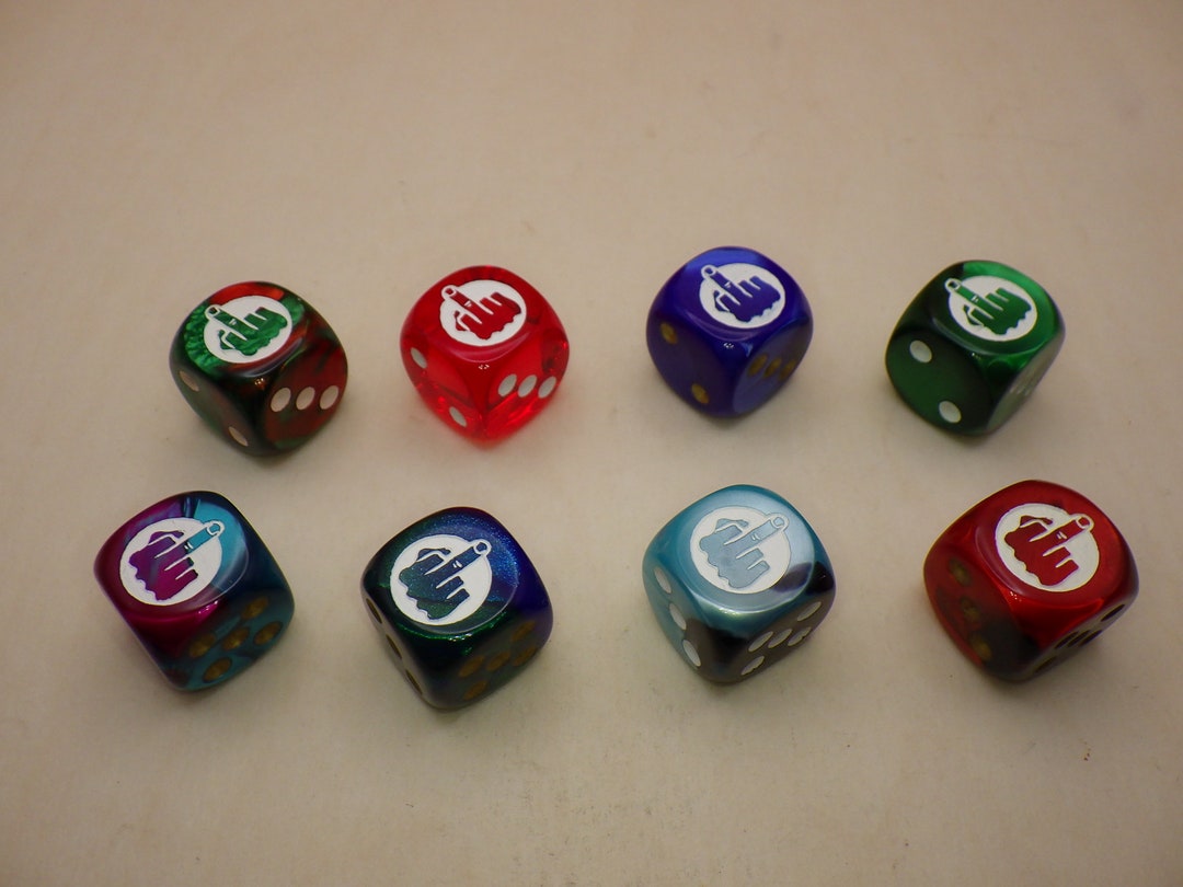 Middle Finger 16mm Dice Special Engraved D6 Die RPG Tool Tabletop ...