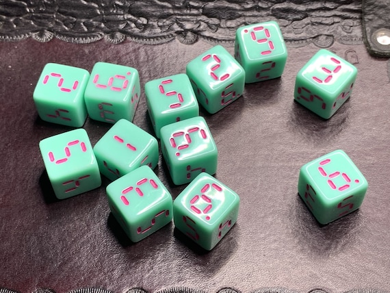 Retro Dice 12D6 twelve 6-sided lightrunner | Etsy