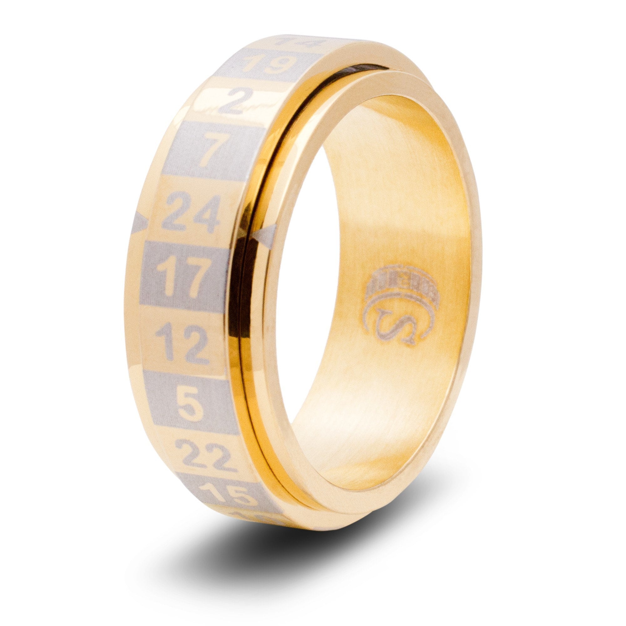 24-sided (d24) Dice Random Number Spinner Ring Gold RPG Gaming Tabletop ...