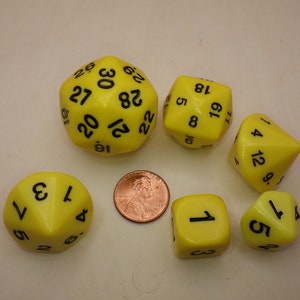 Who Knew? 6 Die Dice Set - D3, D5, D7, D16, D24, D30 - Choose Color ...
