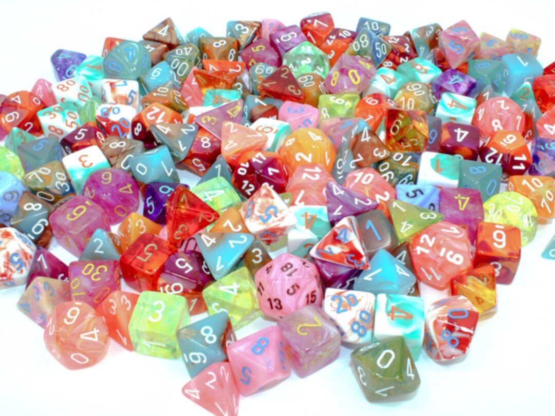 150 Individual Loose Polyhedral Lab Dice - RPG Tabletop Gaming Board ...