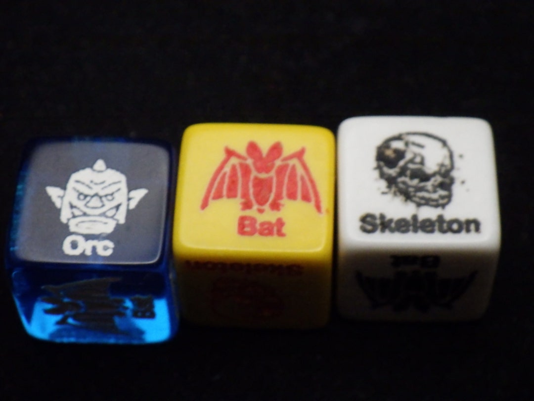 Custom RPG Fantasy Monster Die V1 16mm Centipede Bat Skeleton Zombie ...
