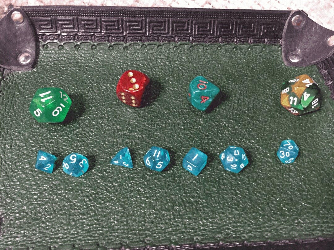 Clear Teal-white 10MM Mini Polyhedral 7-die Roleplaying Dice Game ...