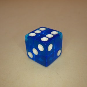 19mm 1D6 one Six-sided Die Transparent Blue RPG Tool Tabletop Games ...