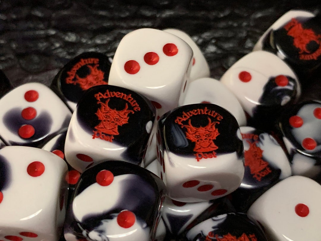 Adventure Post Logo Customized Six-sided Dice - Red Dragon With Mail on ...